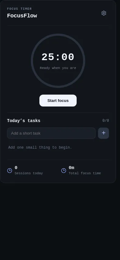 FocusFlow Chrome Timer