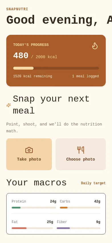 SnapNutri AI Tracker