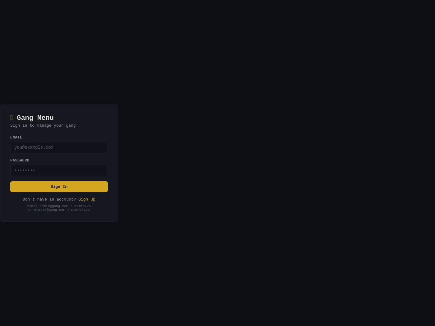 FiveM Gang Menu UI