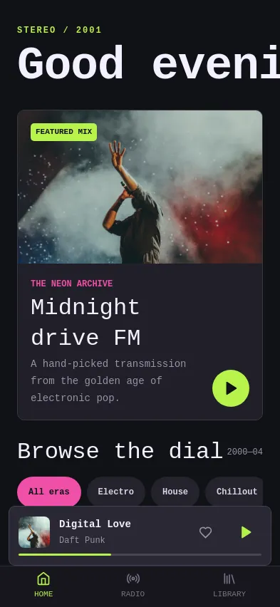 Retro 2000s Music App