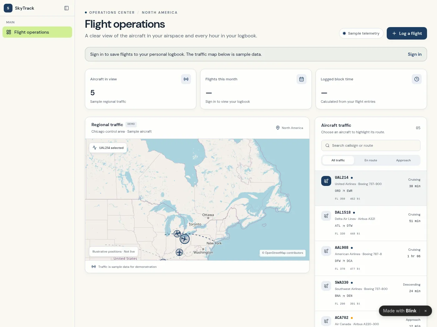 SkyTrack Dashboard