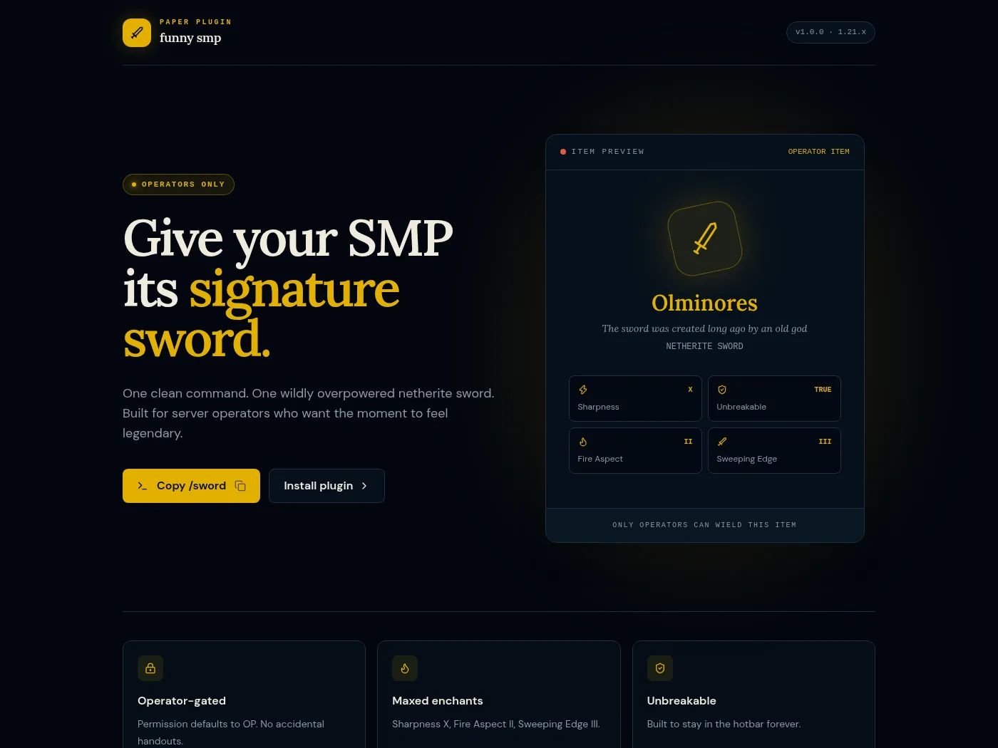 Operator Sword Plugin