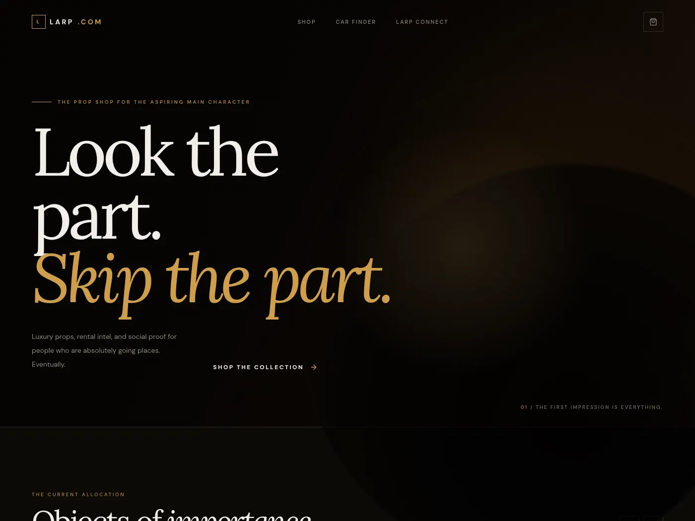 LARP.com Satirical Luxury Platform