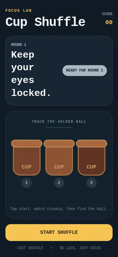 Cup Shuffle Master