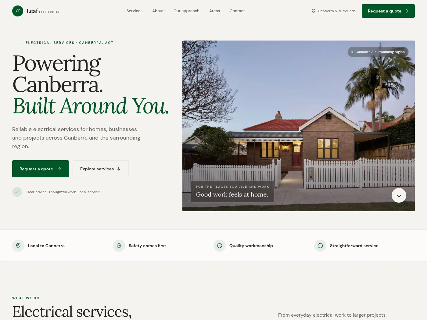 Leaf Electrical Website