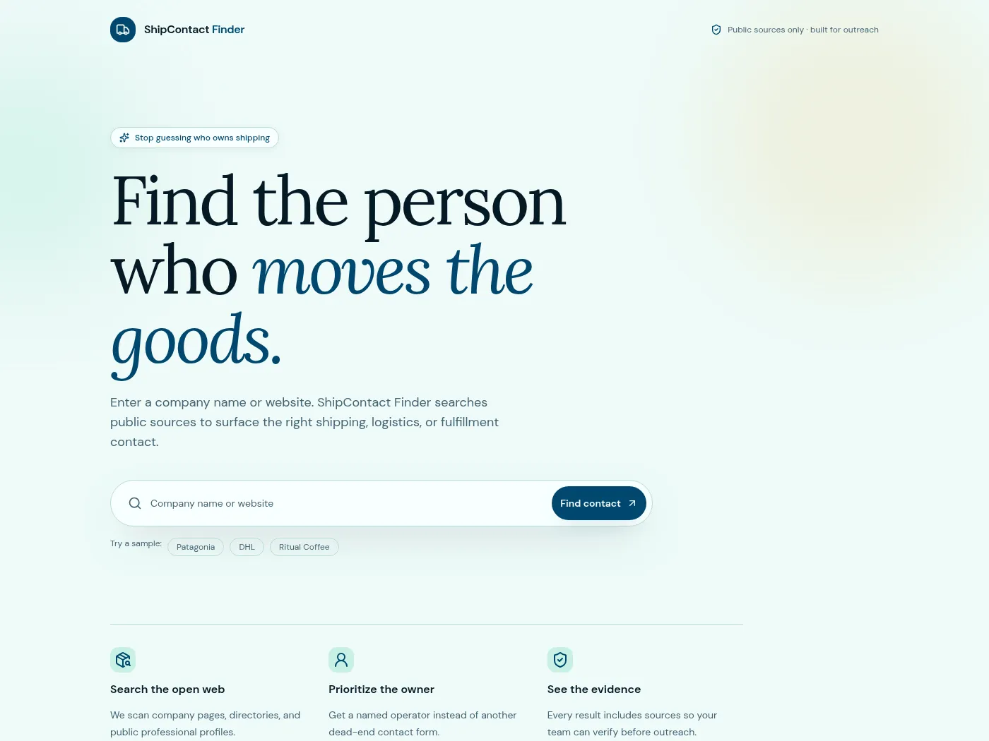 ShipContact Finder