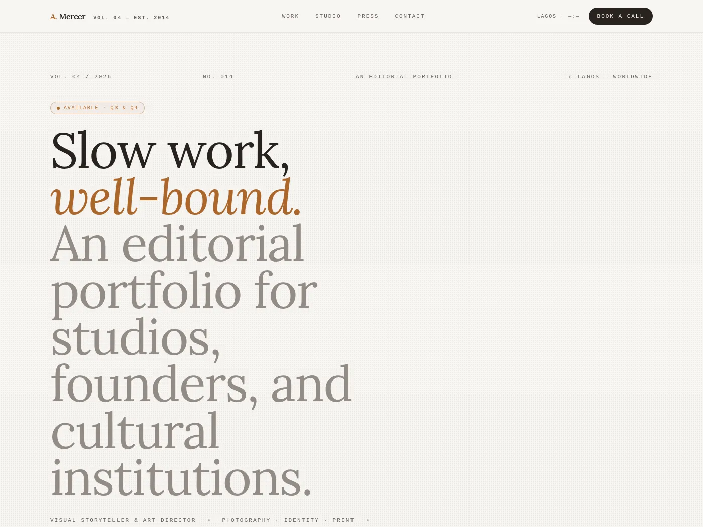 Sleek Portfolio Page