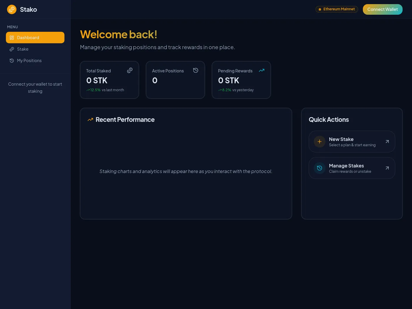 Stako Modern Staking UI