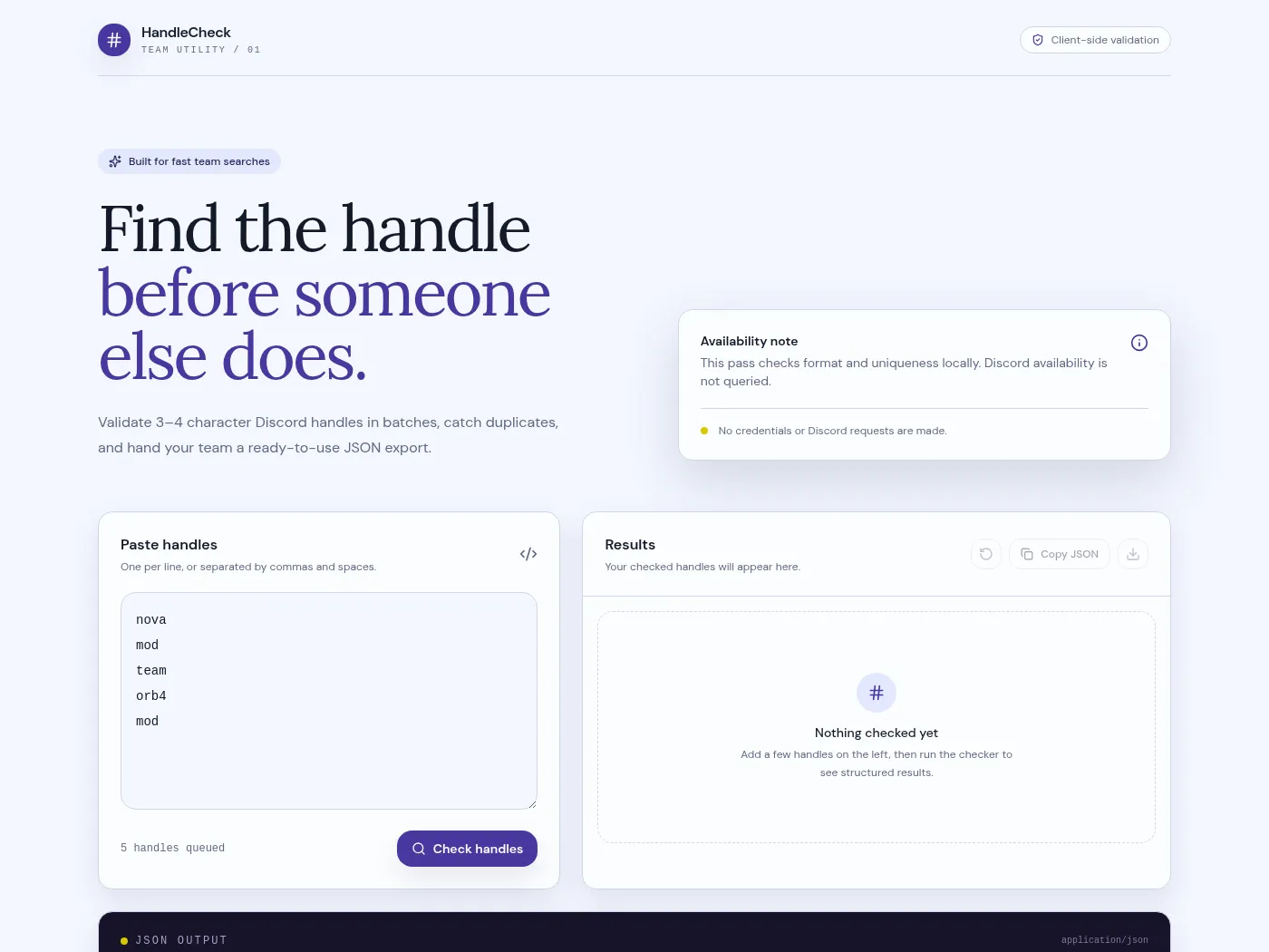 Discord Handle Checker