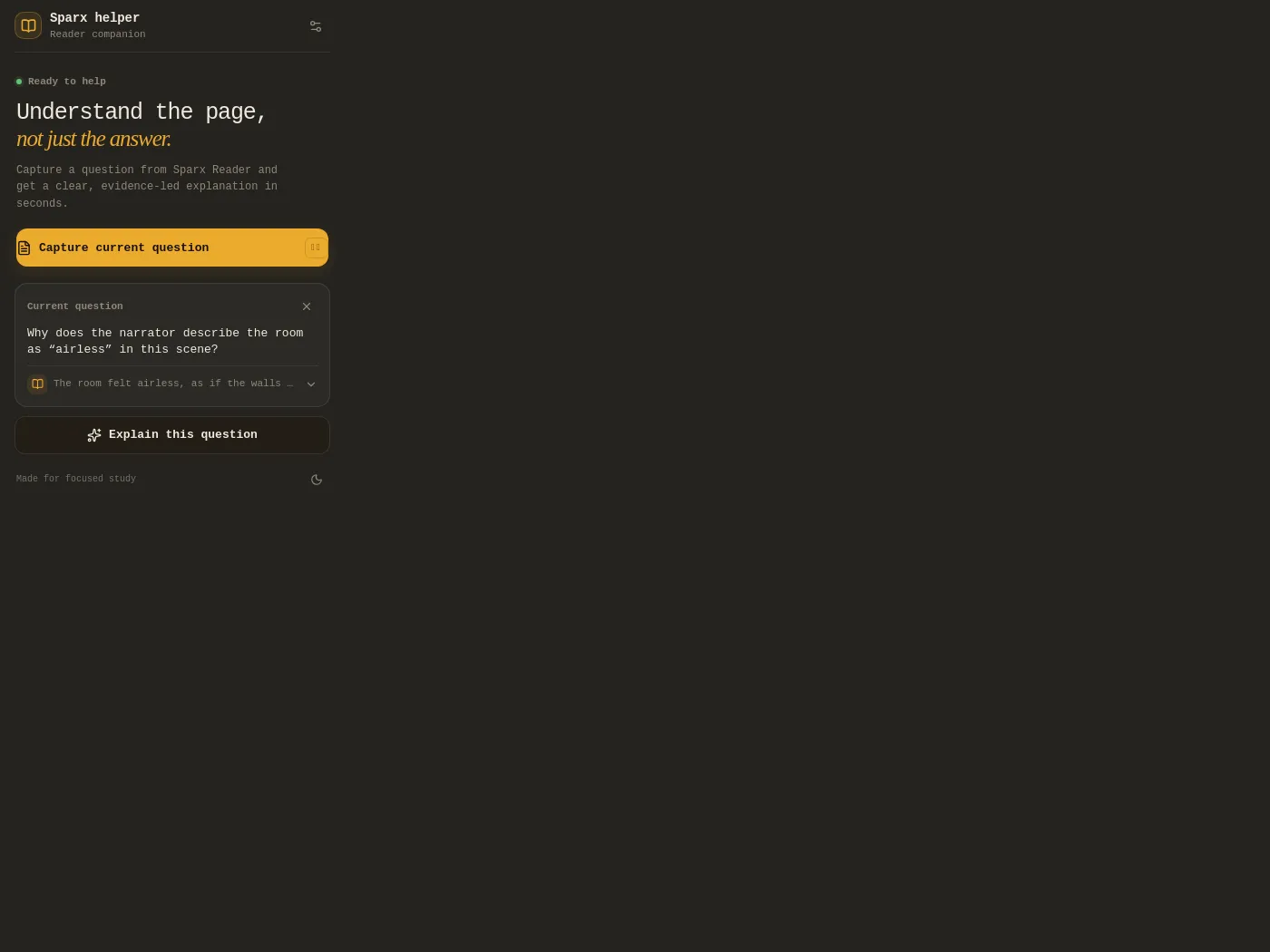 Sparx AI Reader Helper