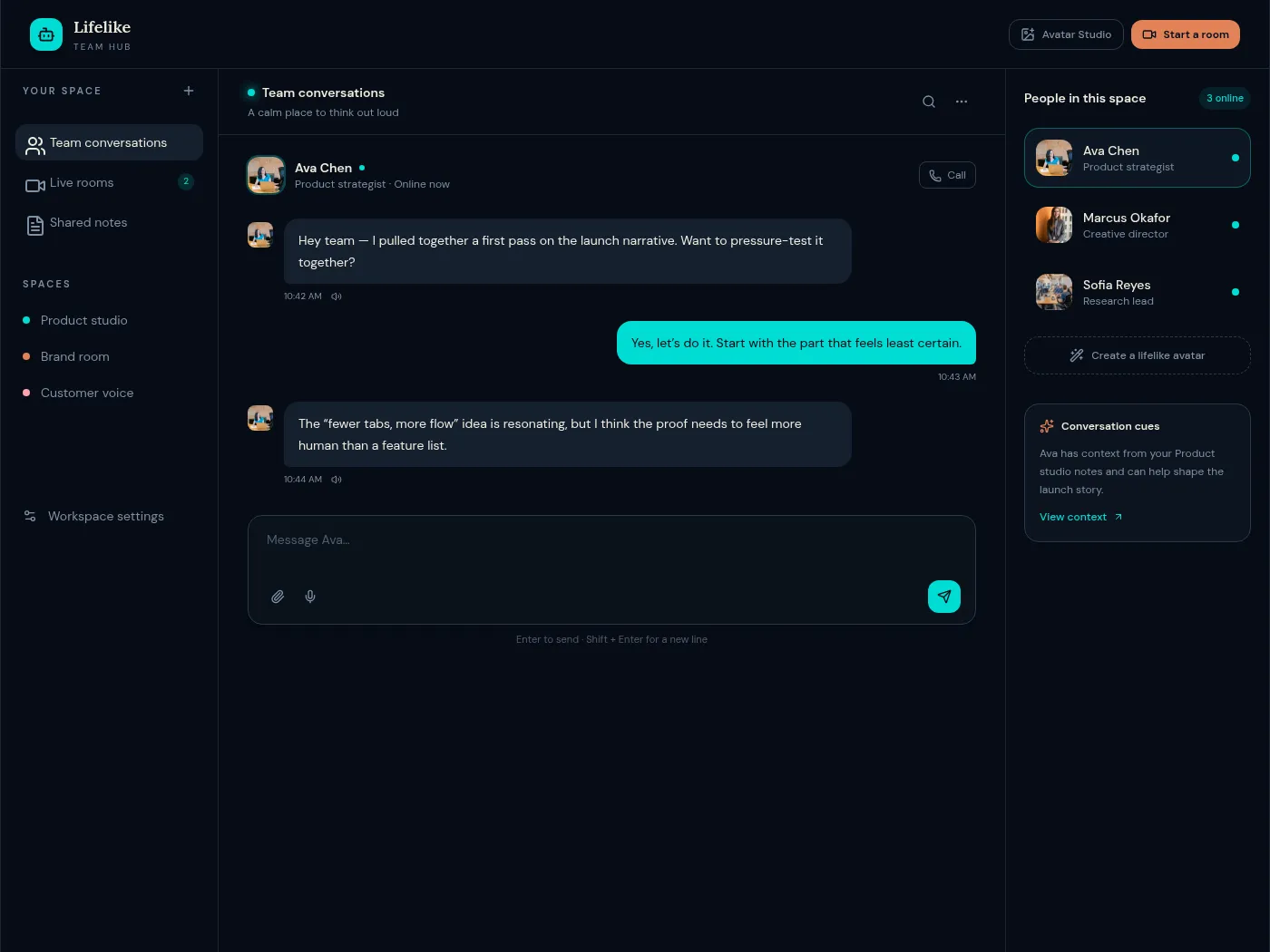 Lifelike AI Chat Hub
