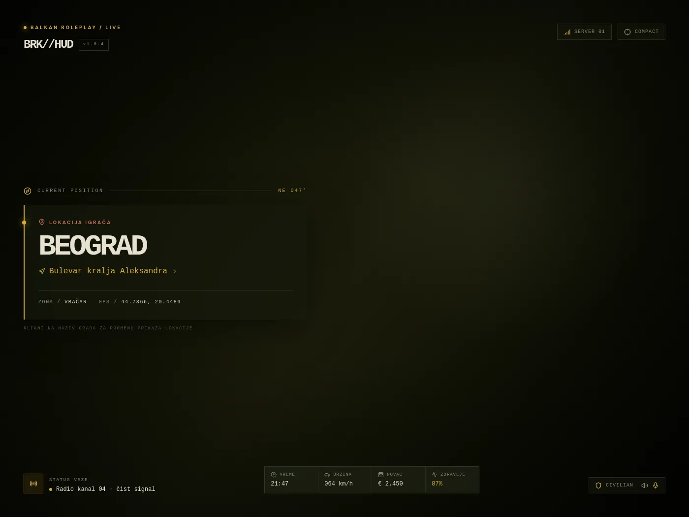 Balkan FiveM Minimal HUD