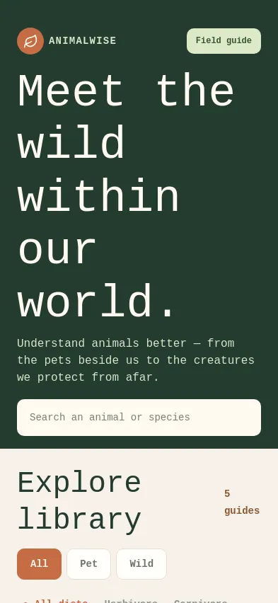 AnimalWise Explorer