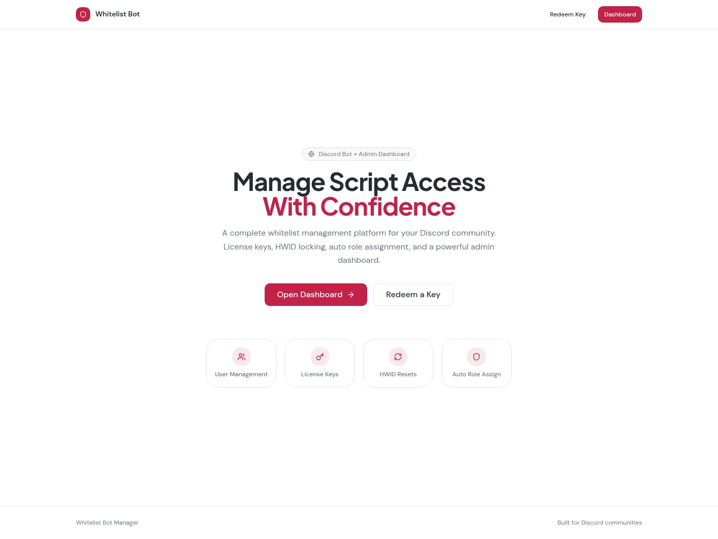 Whitelist Bot Manager