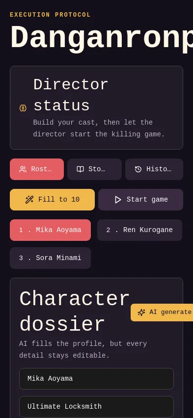 Danganronpa AI Simulator