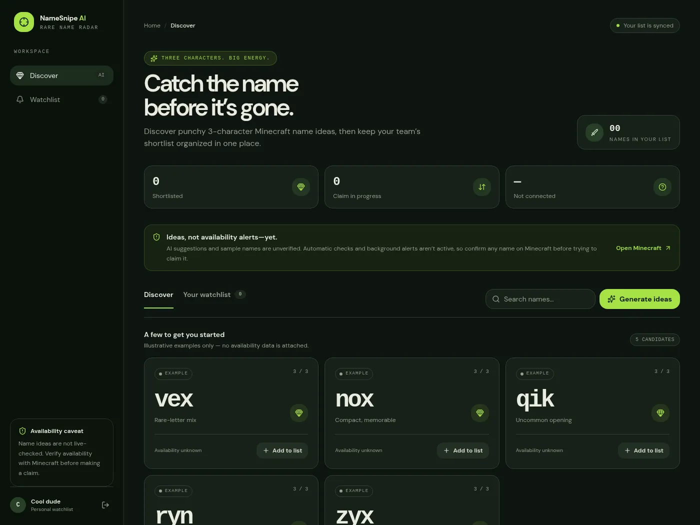 NameSnipe AI