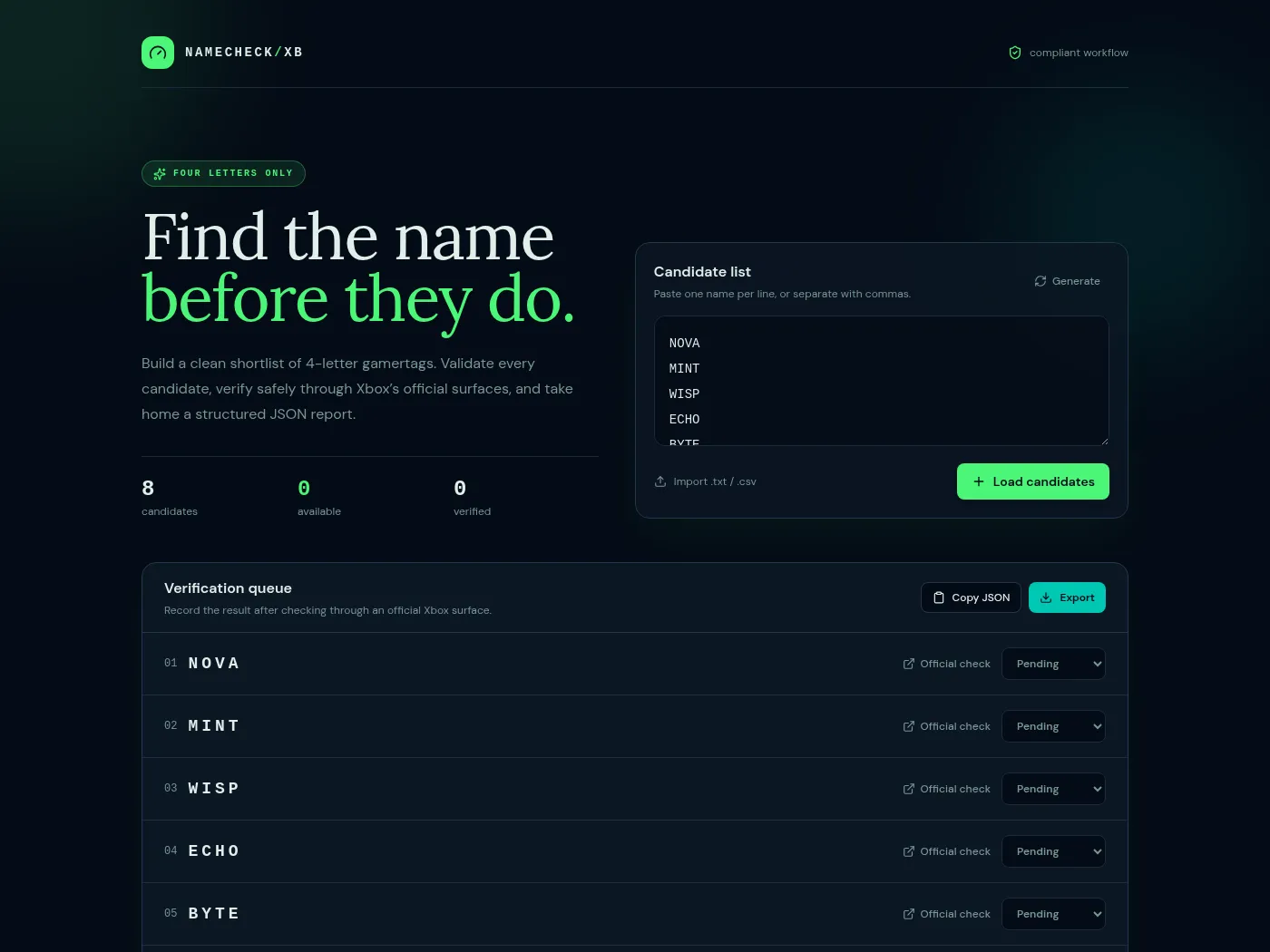 Xbox Username Checker
