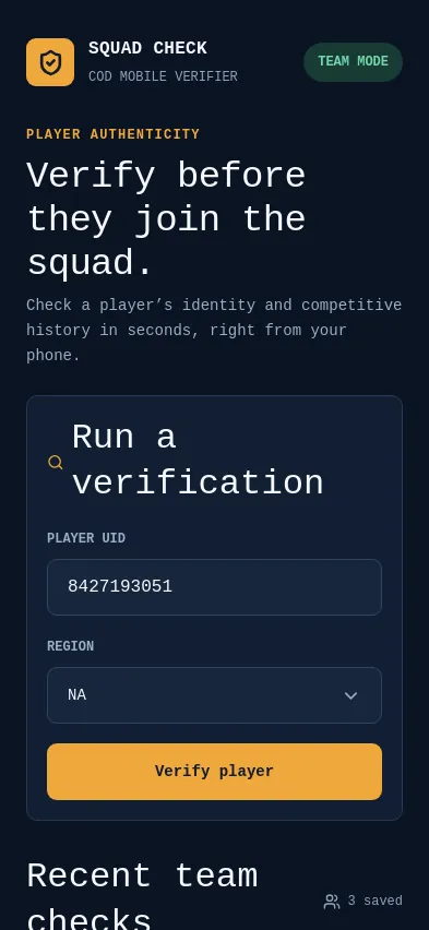 COD Mobile Verifier