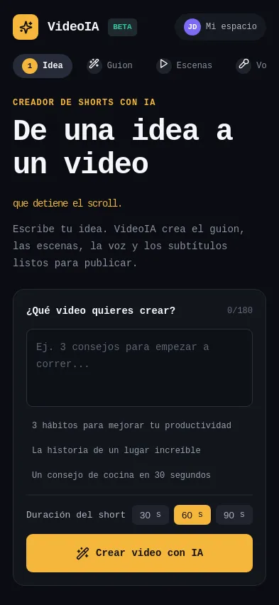 VideoIA Shorts Studio