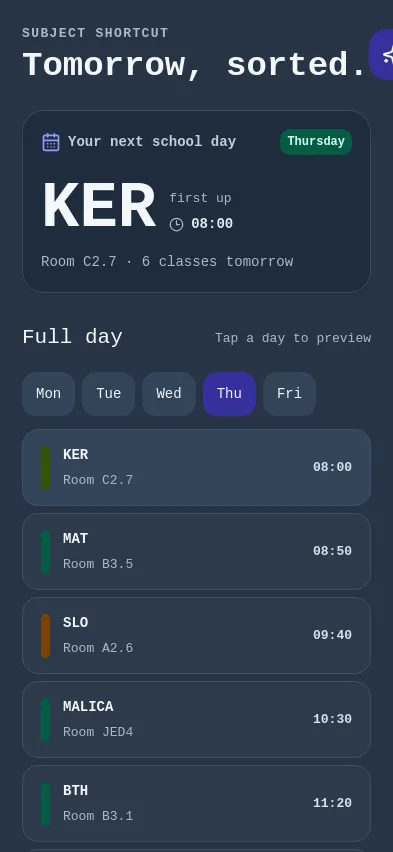 Subject Shortcut Genie