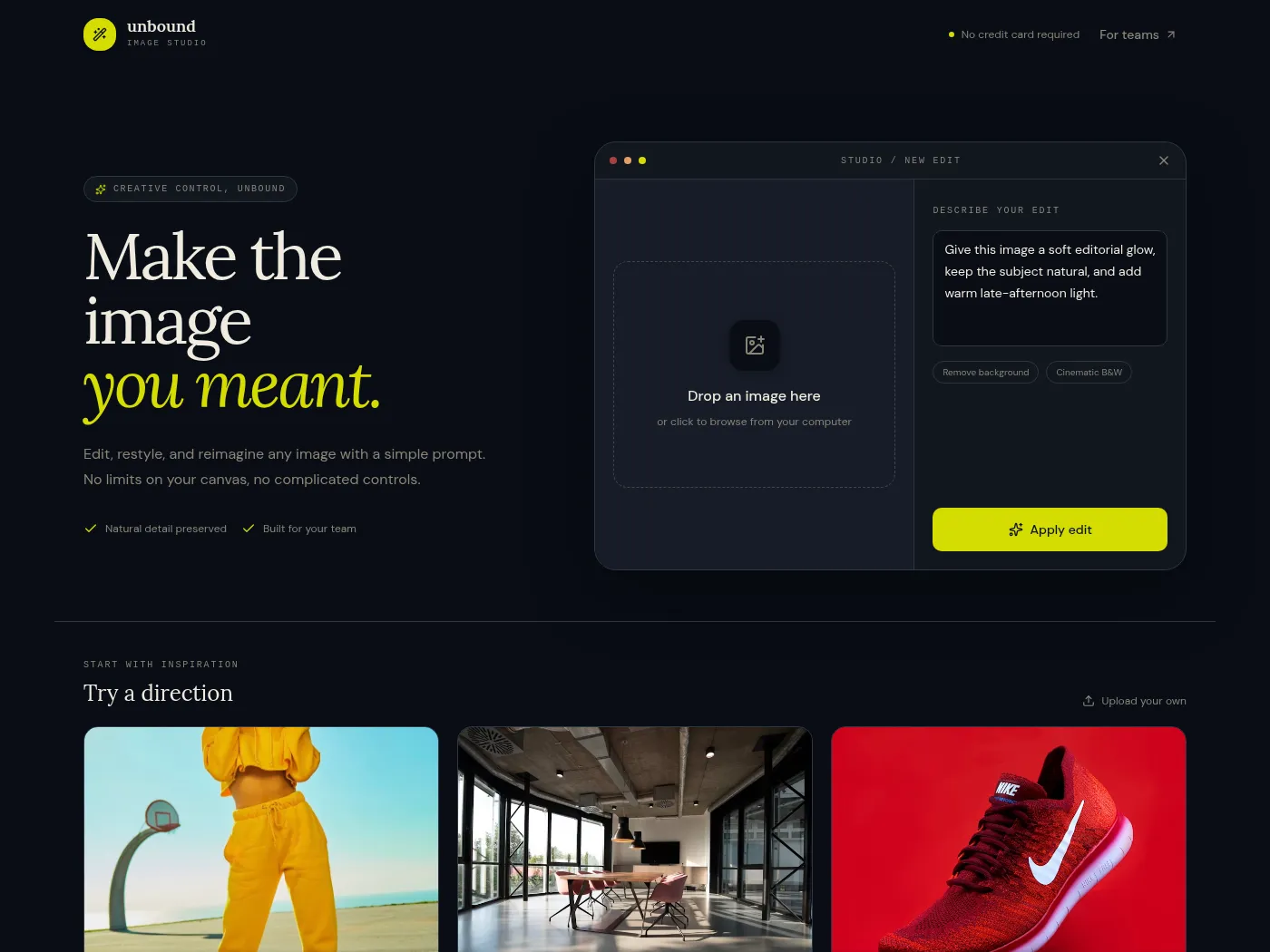 Unbound AI Image Studio