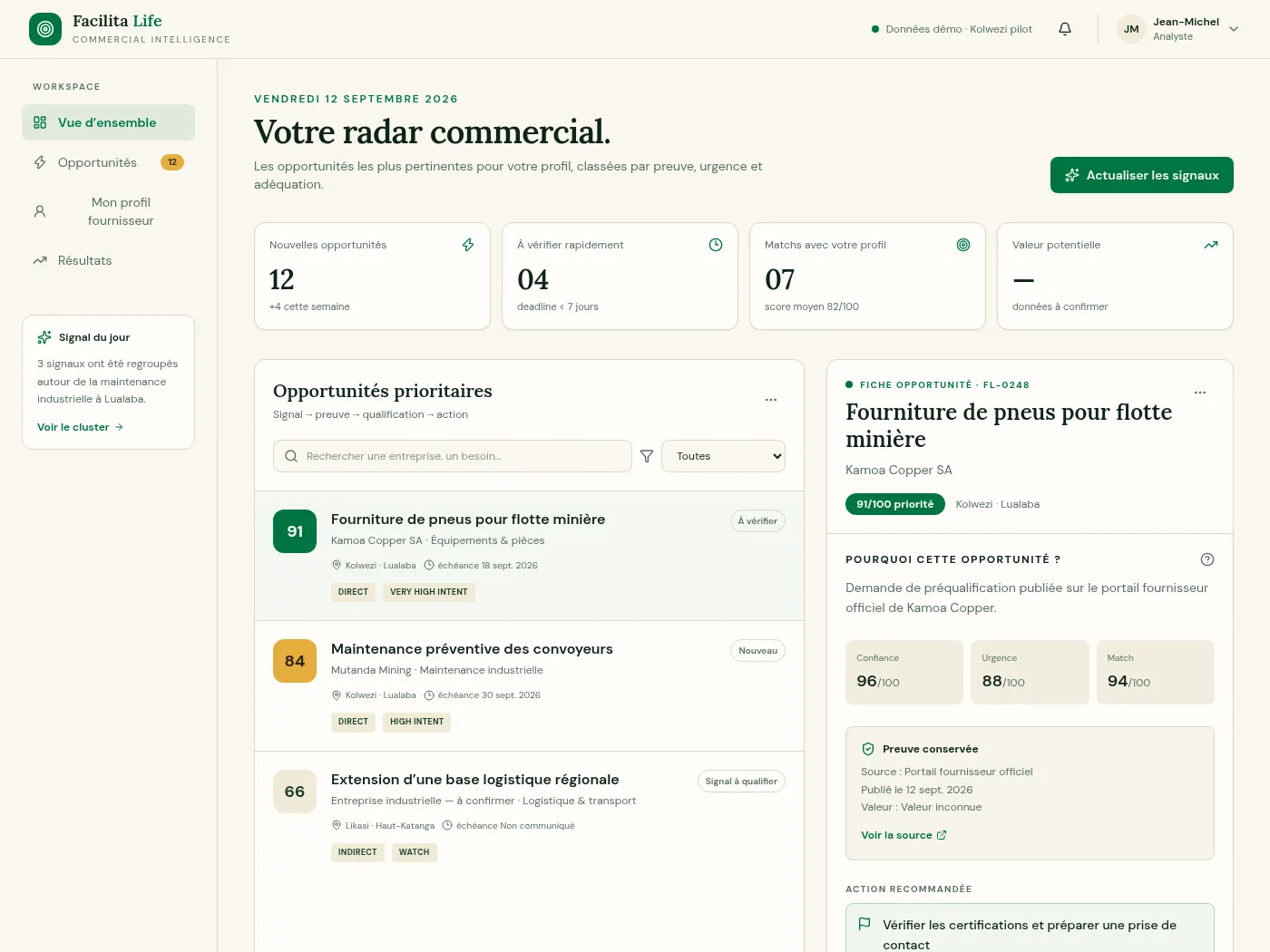 Facilita Life Intelligence Engine