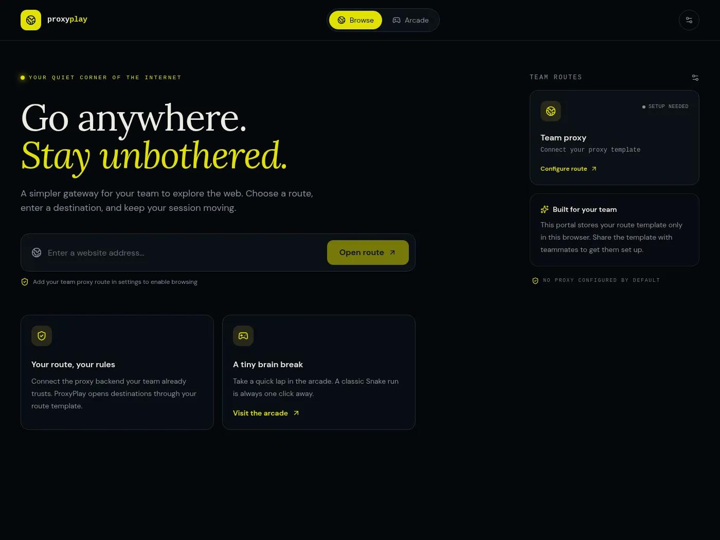 ProxyPlay Web Portal