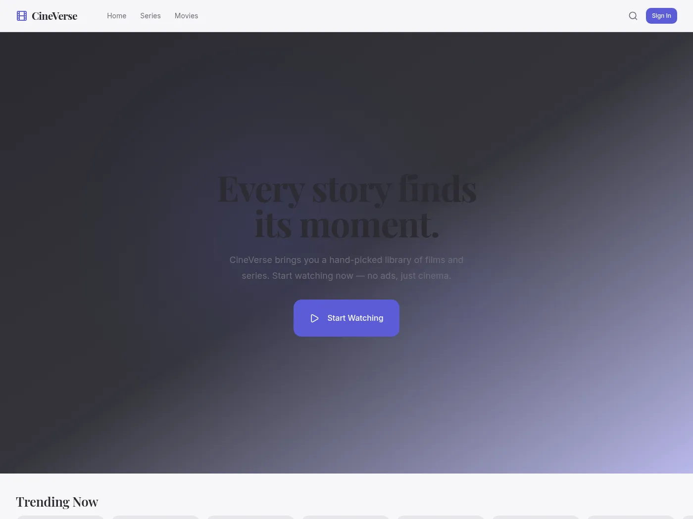 CineVerse Streaming Platform