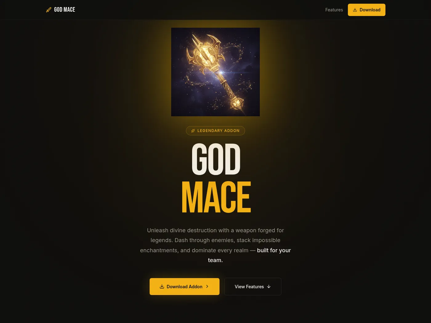 God Mace Minecraft Addon