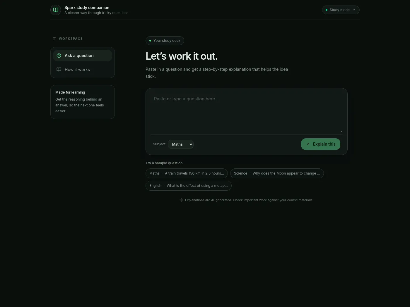 SparxAI Answer Extension