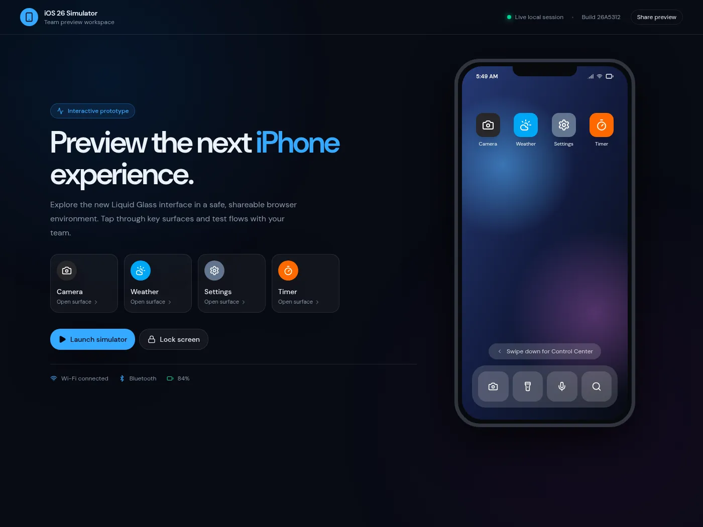 iOS 26 Simulator Web