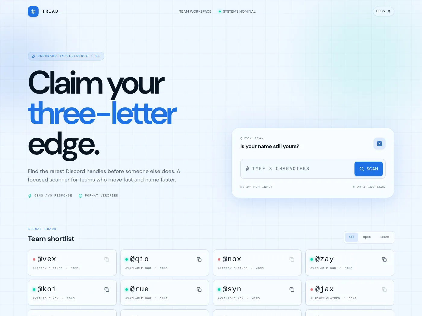 Discord 3-Letter Checker