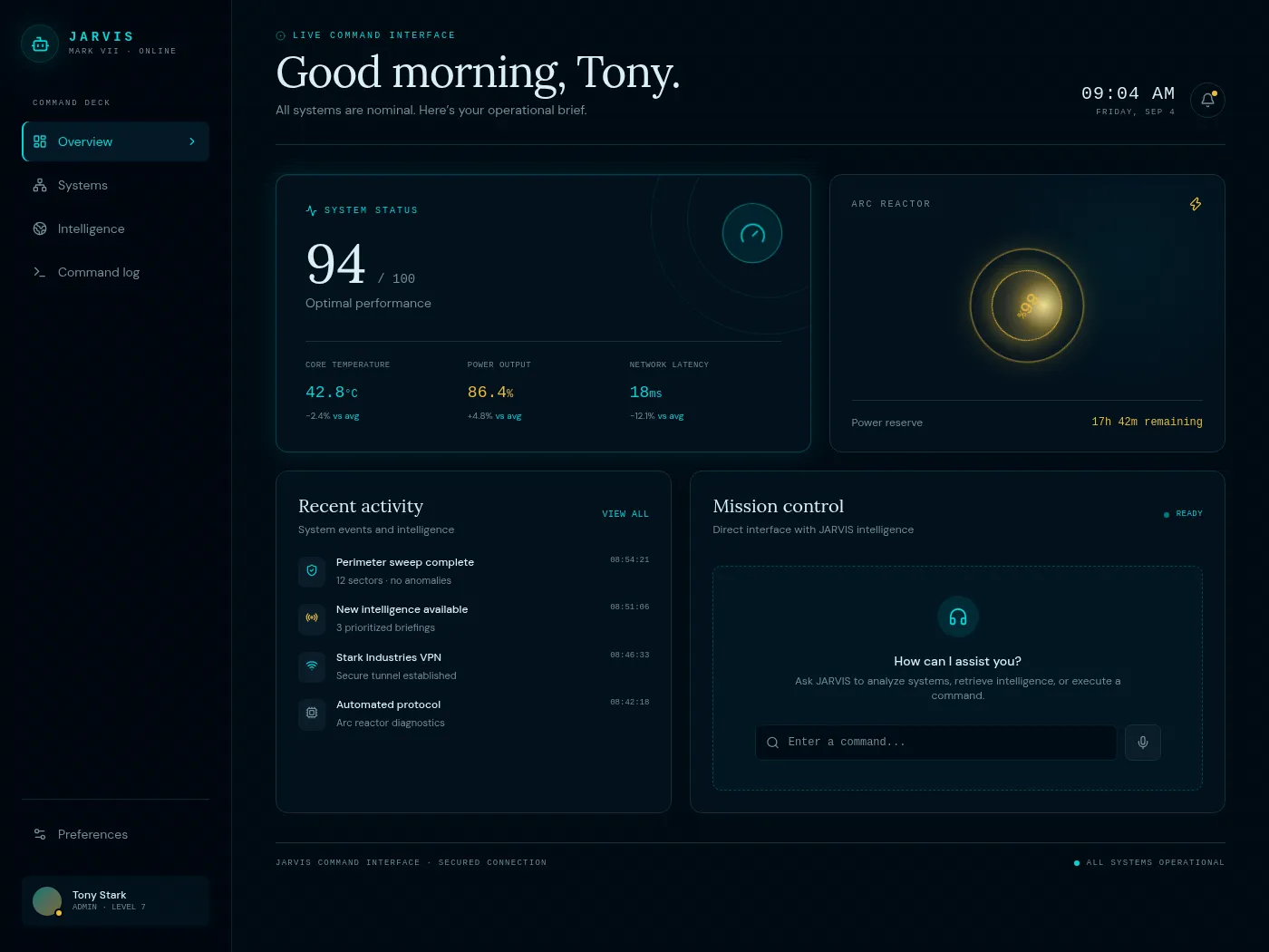 Jarvis Command UI