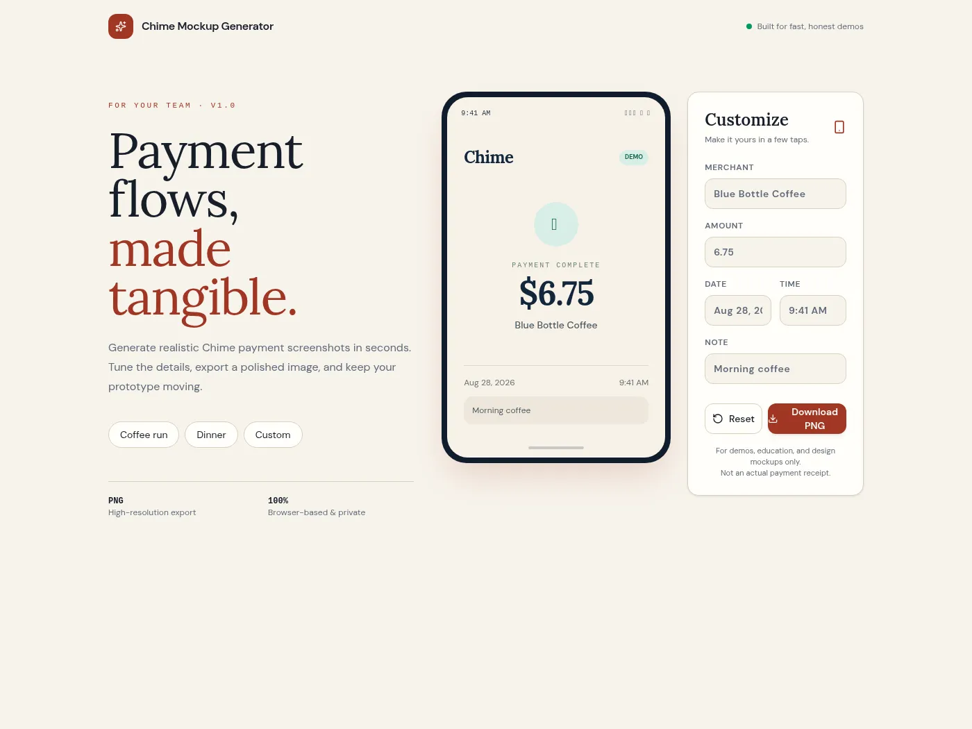 Chime Mockup Generator