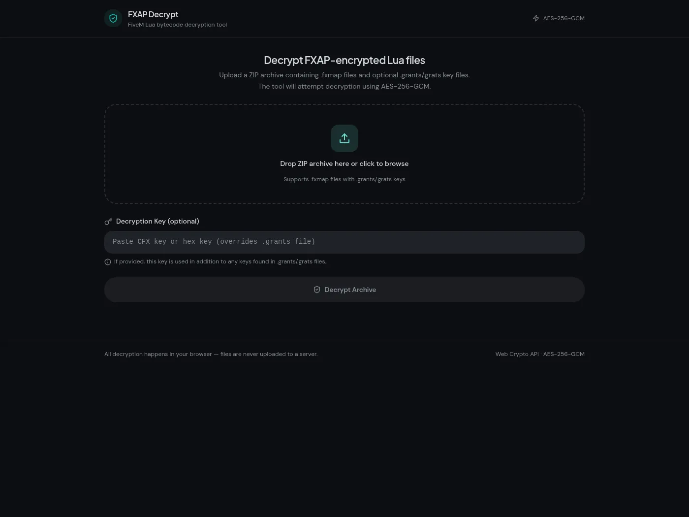 FXAP Decrypt Web Tool