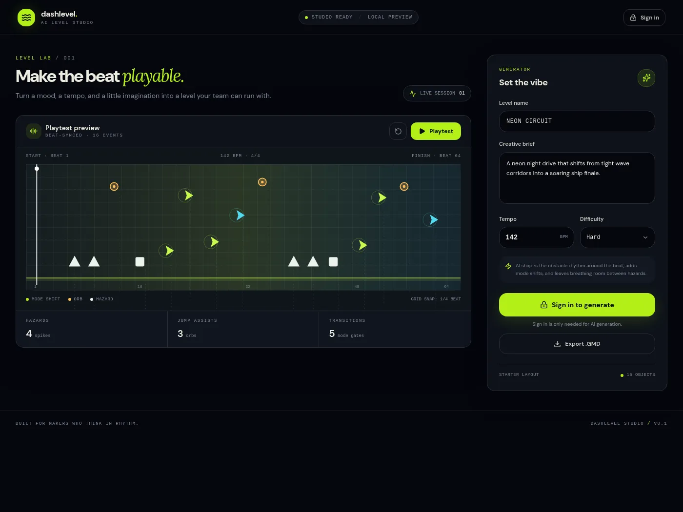 DashLevel AI Generator