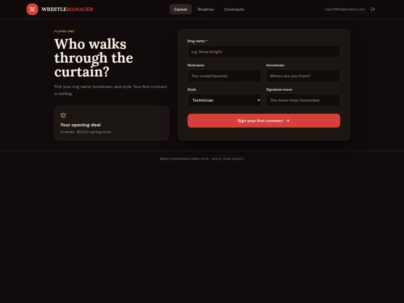 WrestleManager Simulator