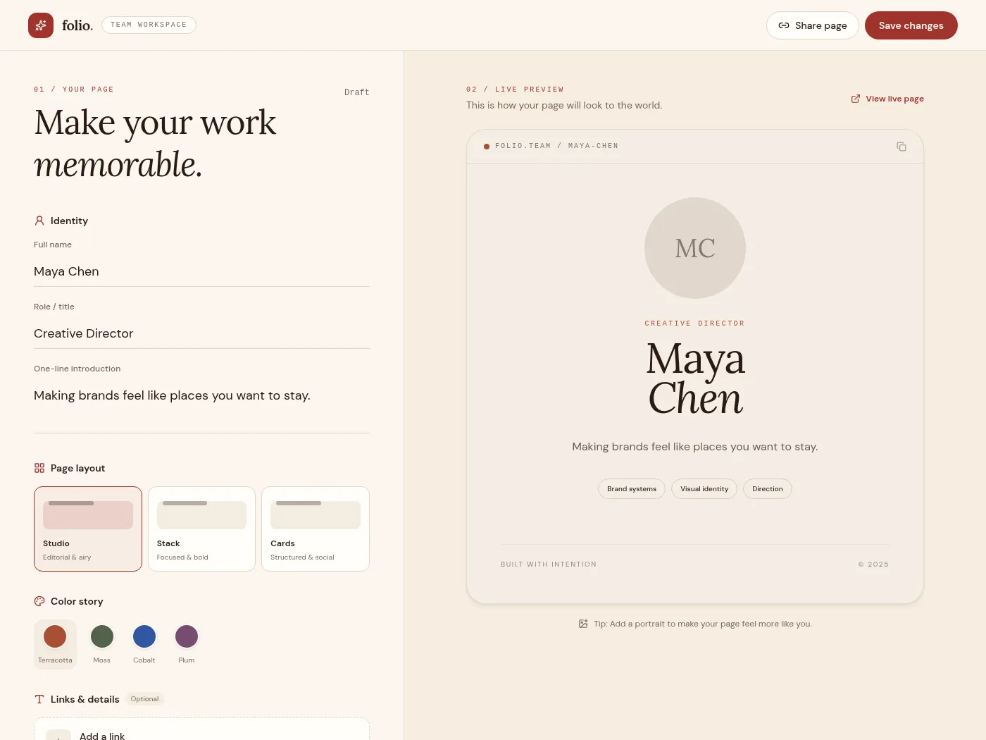 ProfilePage Builder
