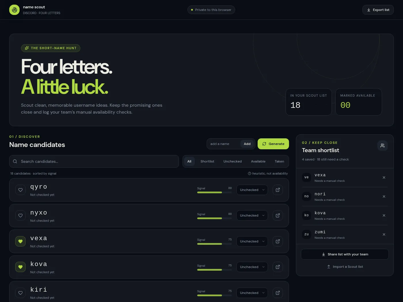 Discord Name Scout