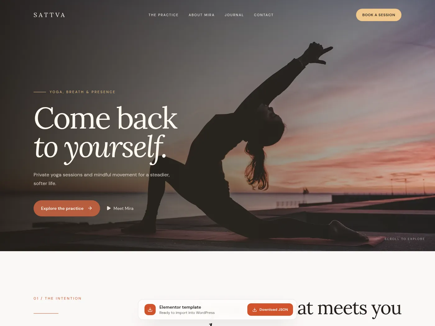 Yoga Trainer Elementor Site