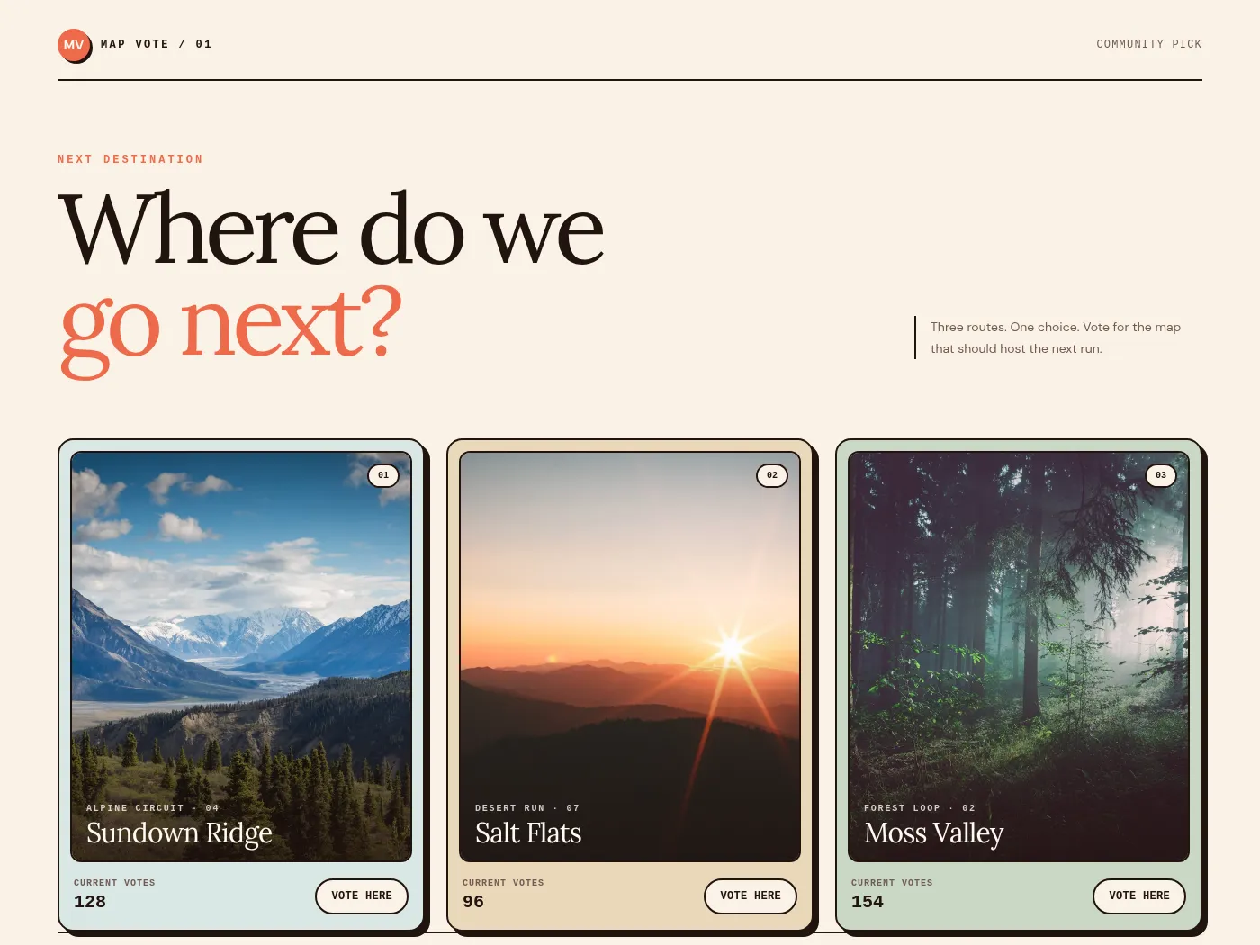 Flat Map Voting UI