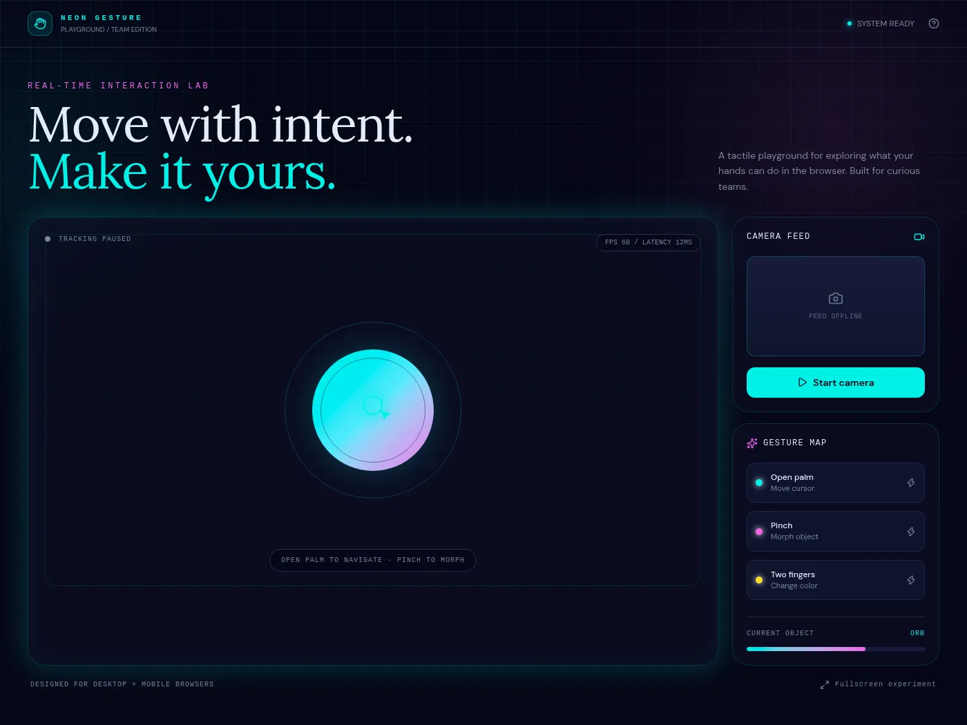 Neon Gesture Playground