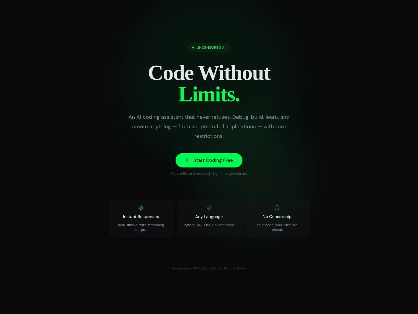 Uncensored AI Coding Hub