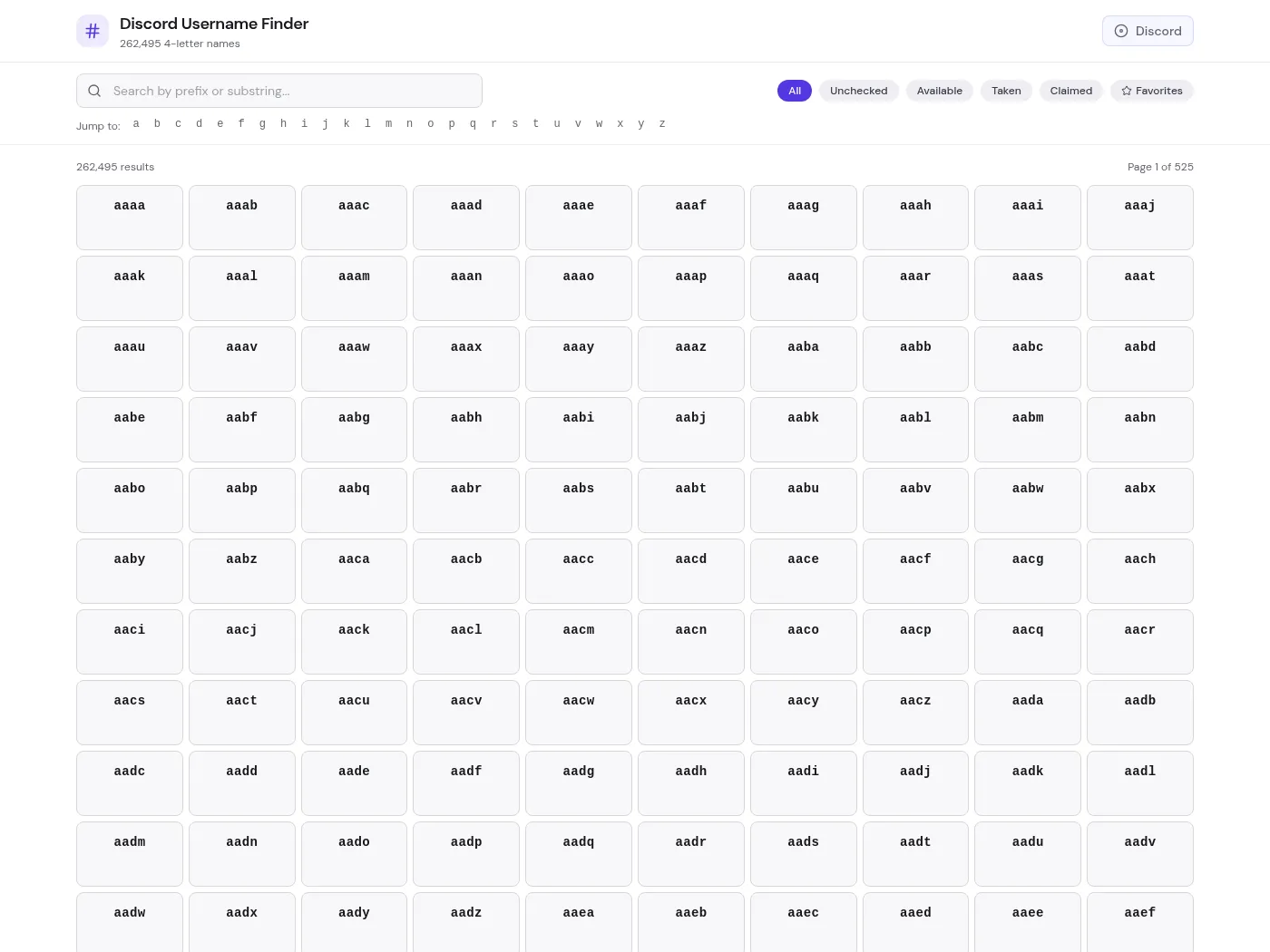 Discord Username Finder