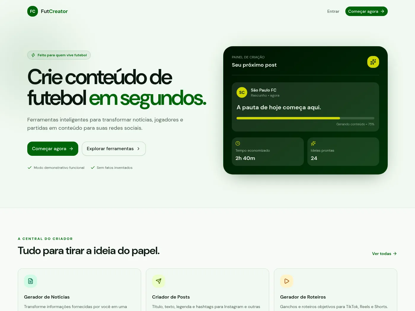 FutCreator Plataforma Futebol