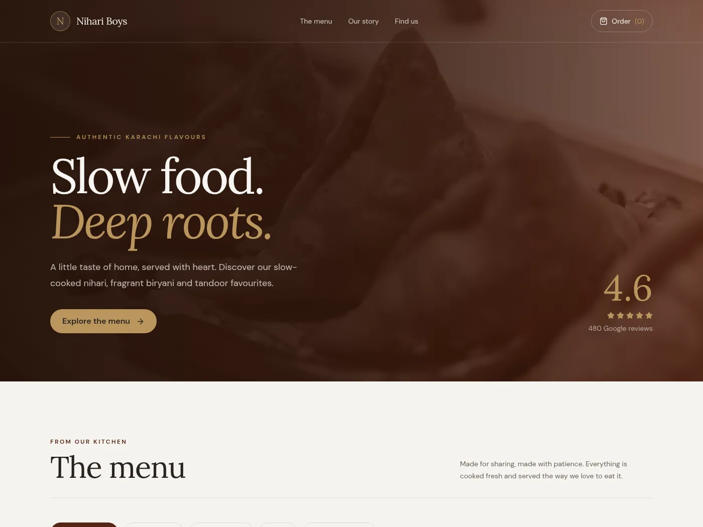 Nihari Boys Menu