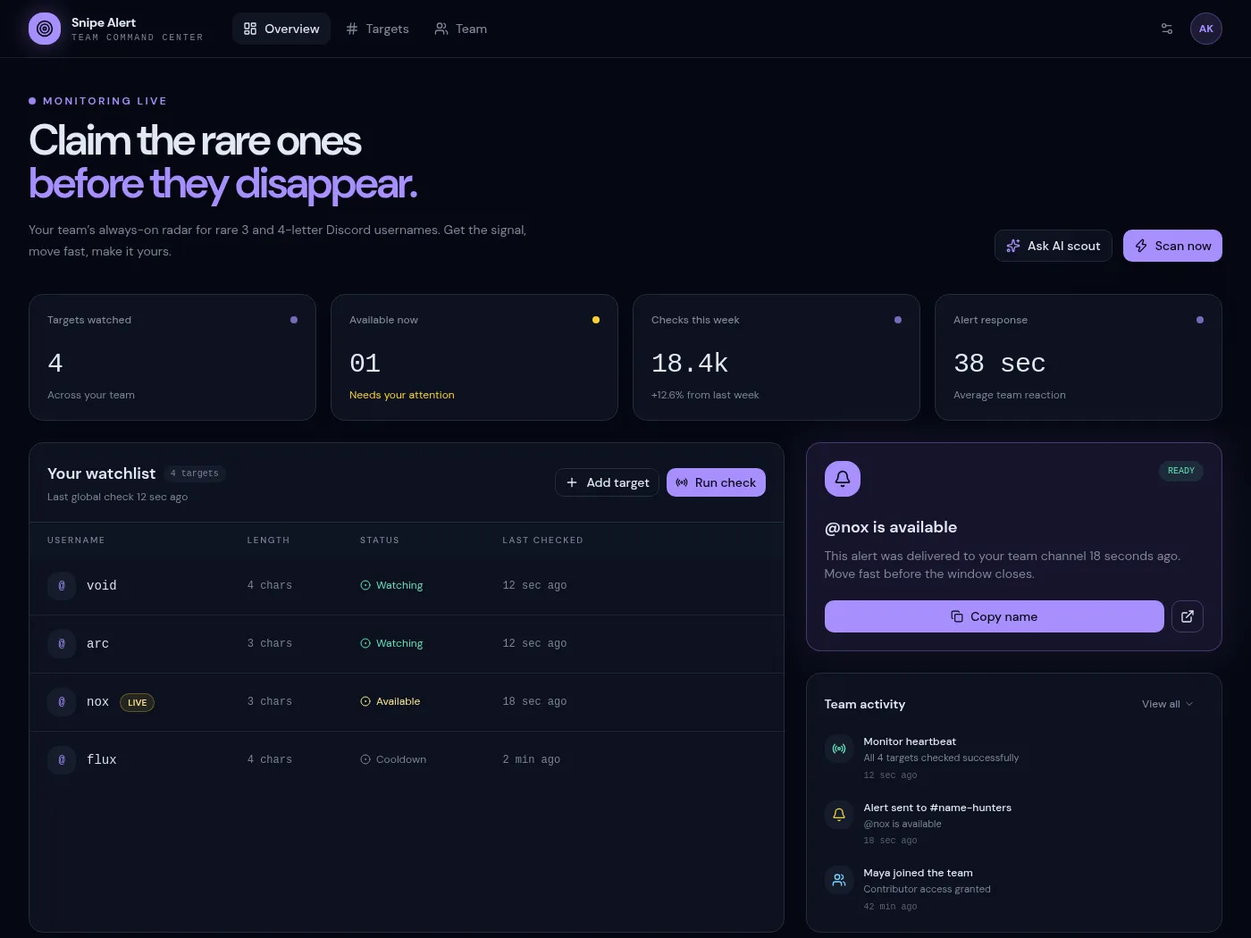 Discord Snipe Alert