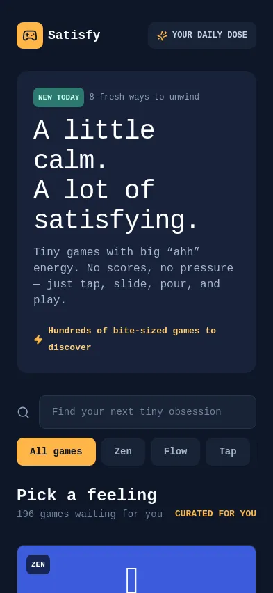 Satisfying Games Arcade