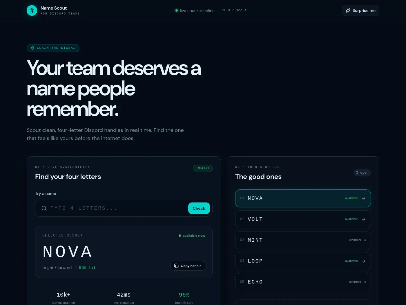 Discord Name Scout