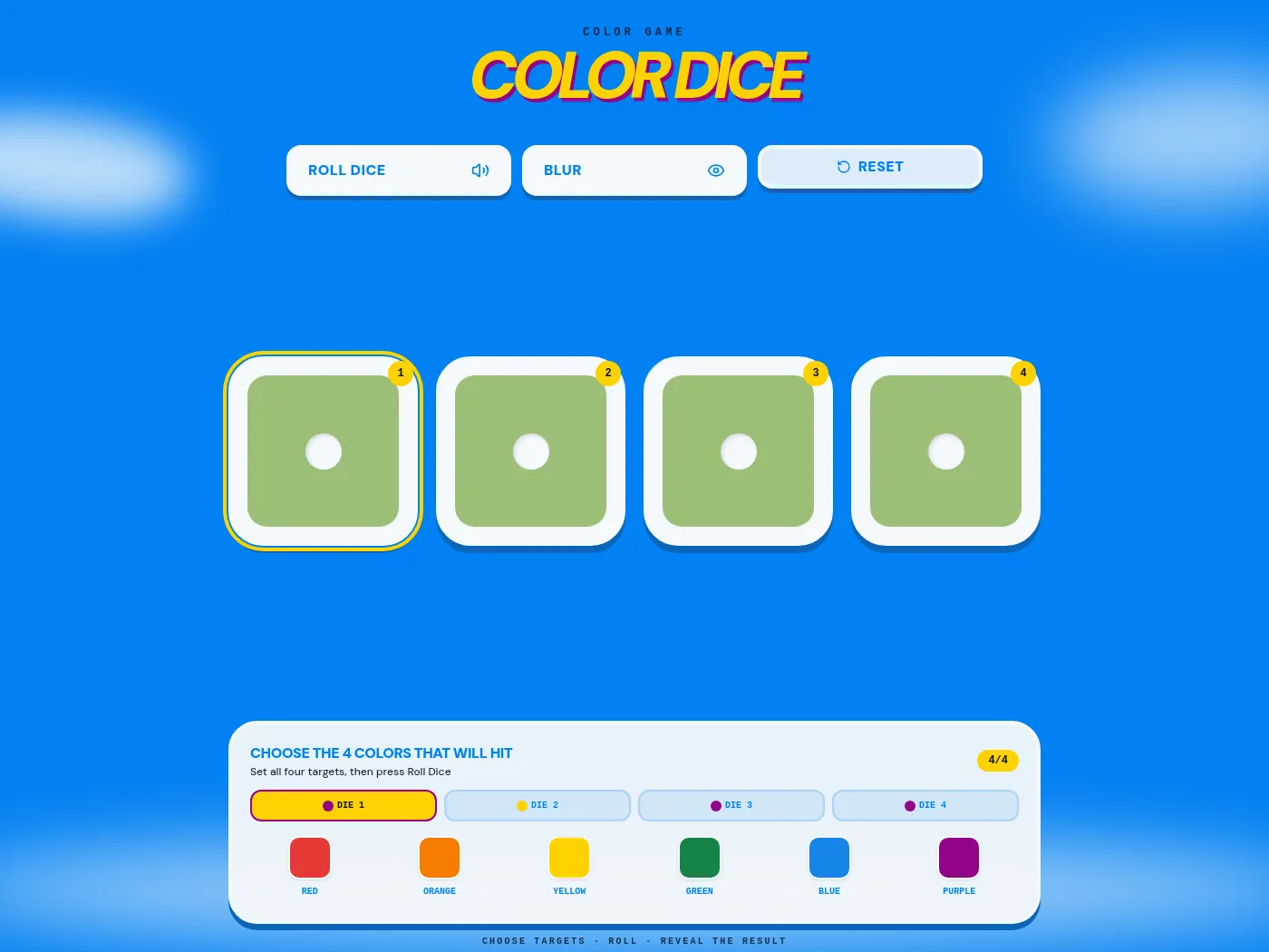 Color Dice Game
